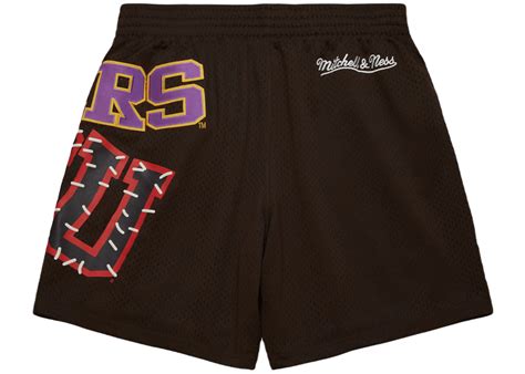 Travis Scott X Mitchell Ness Lsu Tigers Basketball Shorts Brown Trending Apparel