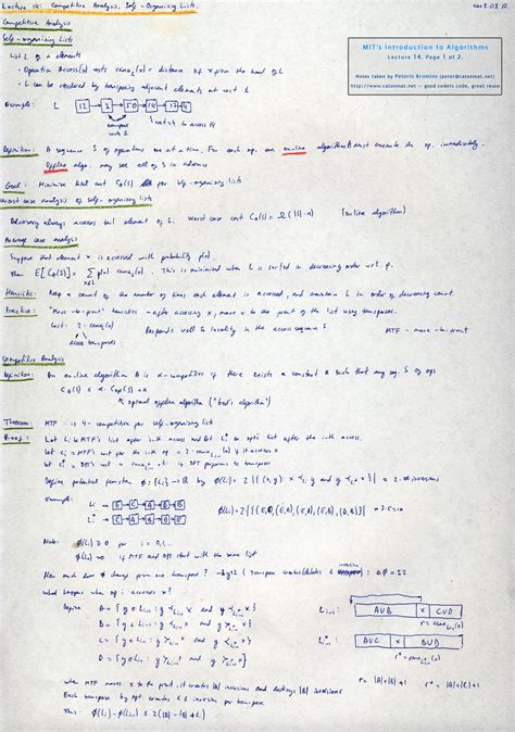 mit s introduction to algorithms lectures 13 and 14 amortized analysis and self organizing