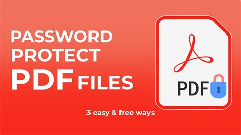 how to password protect pdf files encrypt pdf files with password youtube