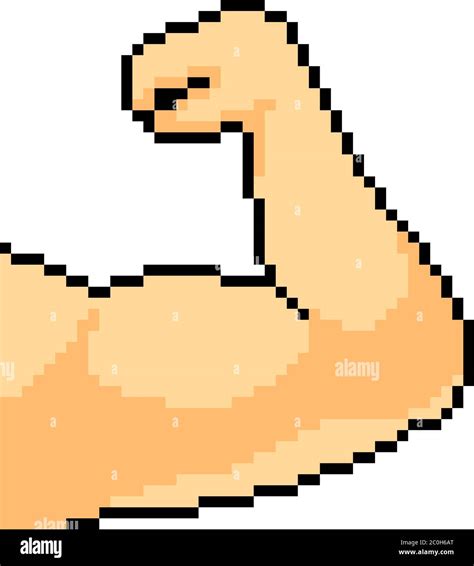 Vector Pixel Art Muscle Isolated Cartoon Stock Vector Image And Art Alamy