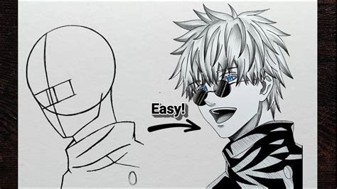 How To Draw Satoru Gojo Step By Step Tutorial For Beginnersanime Drawing Jujutsu Kaisen
