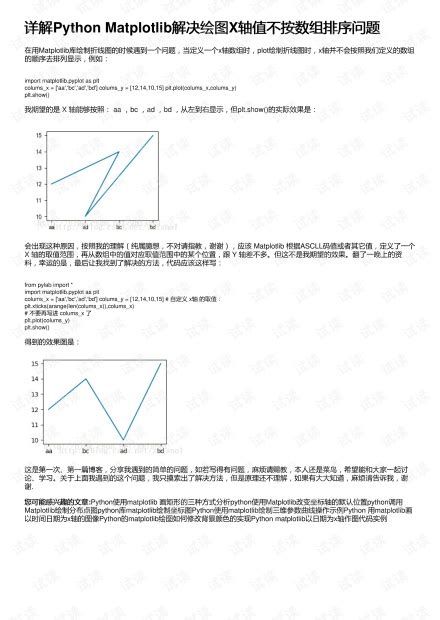 详解pythonmatplotlib解决绘图x轴值不按数组排序问题 python怎么画垂直x轴的线资源 csdn文库