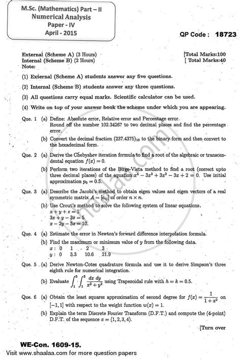 numerical analysis questions and answers pdf