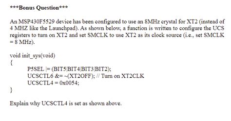 solved ∗∗∗ bonus question ∗∗∗ an msp430f5529 device has been