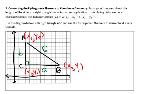 Solved 3 Connecting The Pythagorean Theorem To Coordinate Chegg