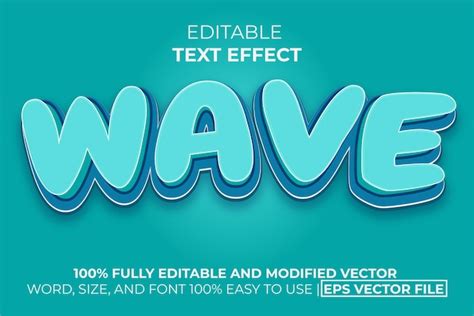 Premium Vector Wave Text Effect Easy To Edit