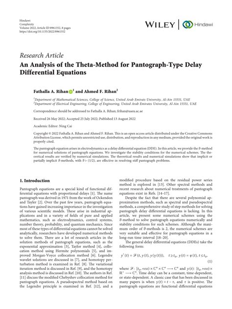 pdf an analysis of the theta method for pantograph type delay differential equations