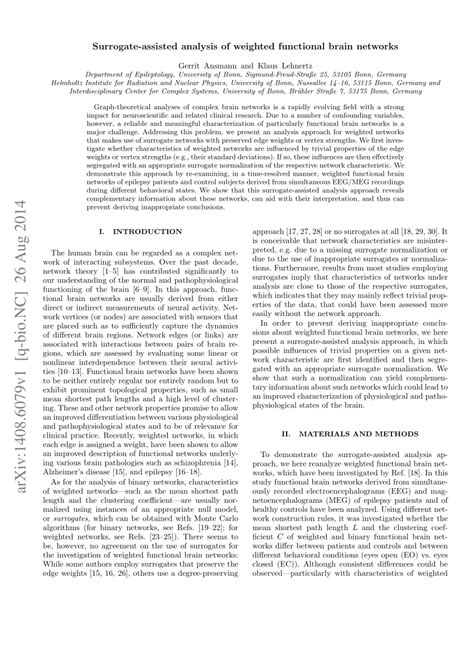 pdf surrogate assisted analysis of weighted functional brain networks