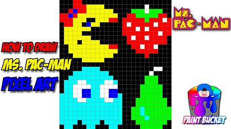 How To Draw Ms Pac Man Namco S Pac Man Pixel Art Drawing YouTube