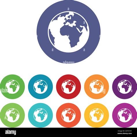 Earth Globe Set Icons Stock Vector Image Art Alamy