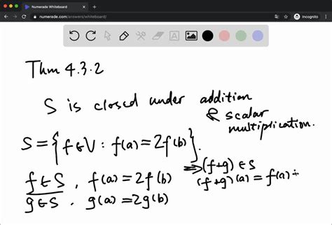 solved decide with justification whether s is a subspace of v v c[a b] s {f ∈v f a 2 f b }