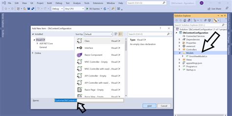 getting started with entity framework core and how to configure dbcontext class in asp core