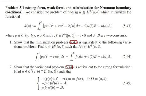 problem 5 1 strong form weak form and minimization