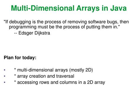 ppt multi dimensional arrays in java powerpoint presentation free download id 5384771