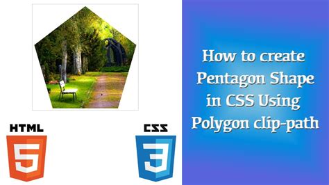 how to create pentagon shape in css using polygon clip path youtube