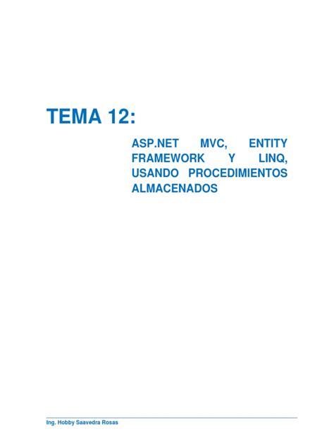 mvc entity framework y linq usando procedimientos almacenados descargar gratis pdf marco