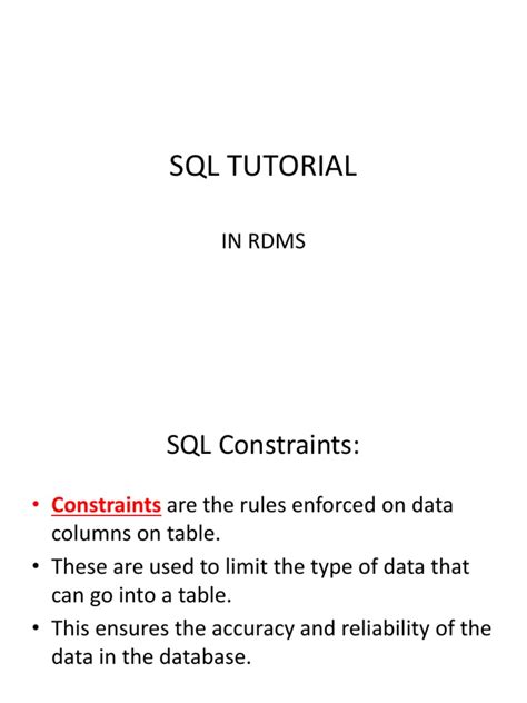 sql tutorial pdf relational database data management
