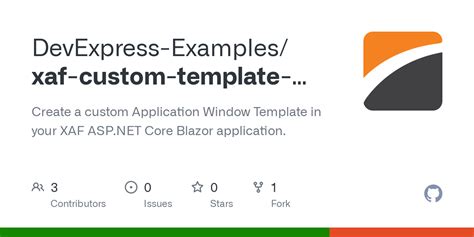 Github Devexpress Examples Xaf Custom Template Blazor Create A
