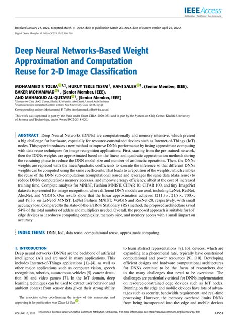 pdf deep neural networks based weight approximation and computation reuse for 2 d image