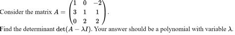 solved 1 0 2 consider the matrix a 1 0 2 2 find the