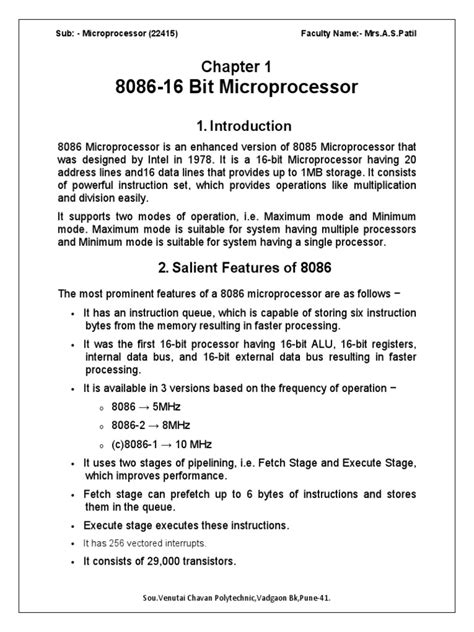 an in depth look at the architecture and features of the intel 8086 16 bit microprocessor pdf