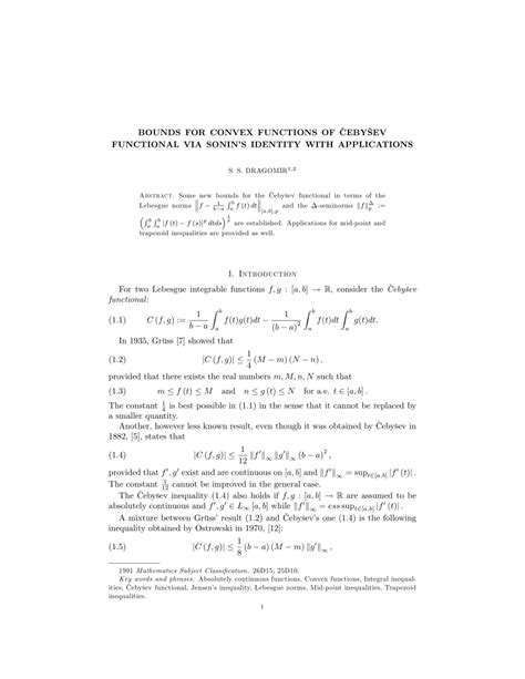 pdf bounds for convex functions of µ cebyŠev functional via sonin s identity with applications