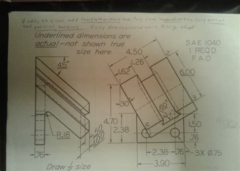 solved views given are left and front required draw left