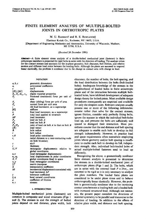 pdf finite element analysis of multiple bolted joints in orthotropic plates dokumen tips
