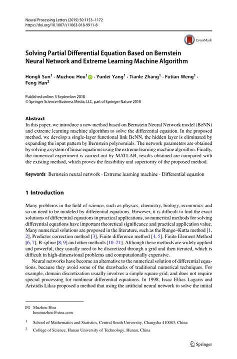 pdf solving partial differential equation based on bernstein neural network and extreme
