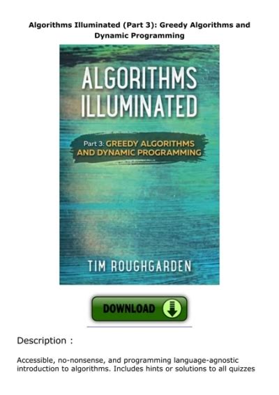 pdf algorithms illuminated part 3 greedy algorithms and dynamic programming