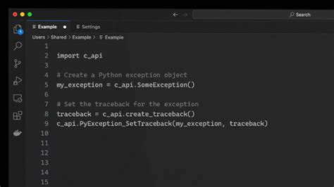 basic example of traceback tracebackexception text in python