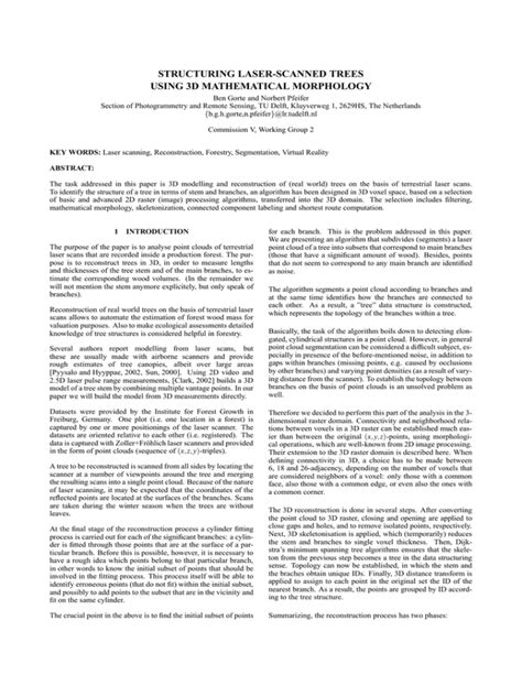 structuring laser scanned trees using 3d mathematical morphology