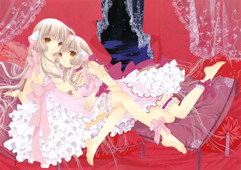 Safebooru Absurdres Ankle Garter Anklet Barefoot Blonde Hair Bow Brown Eyes Chii Chobits Clamp