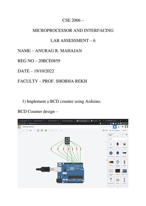 cse2006 labass 6 assignment 6 cse 2006 microprocessor and interfacing lab assessment 6