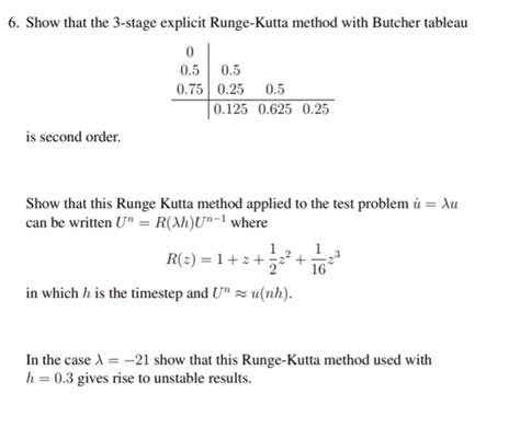 solved 6 show that the 3 stage explicit runge kutta method