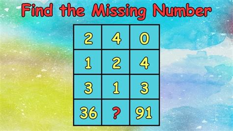 Brain Teaser Of The Day Can You Find The Missing Number In This Math