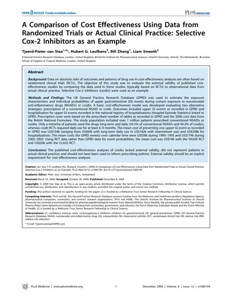pdf a comparison of cost effectiveness using data from randomized trials or actual clinical