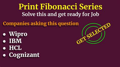 print fibonacci series in java java interview questions and answers youtube