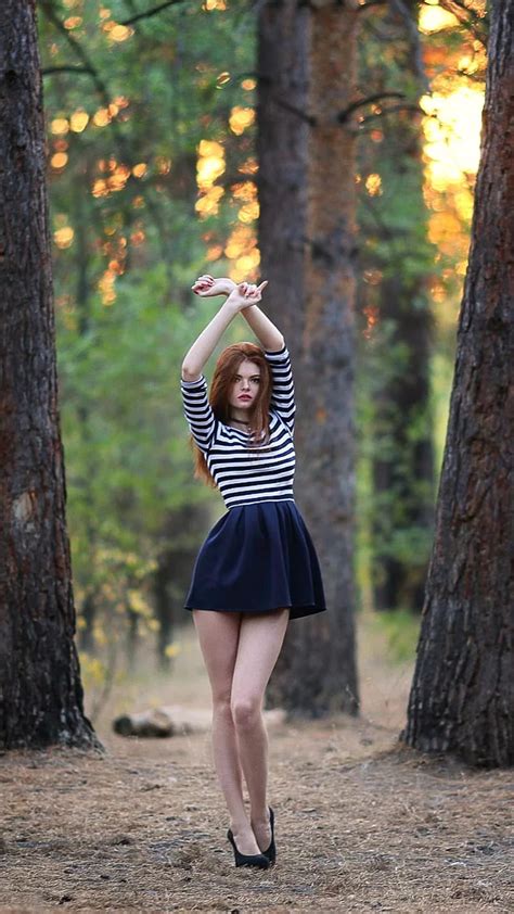 In The Forest Cute Female Girl Legs Mini Skirt Mood Pretty Hd