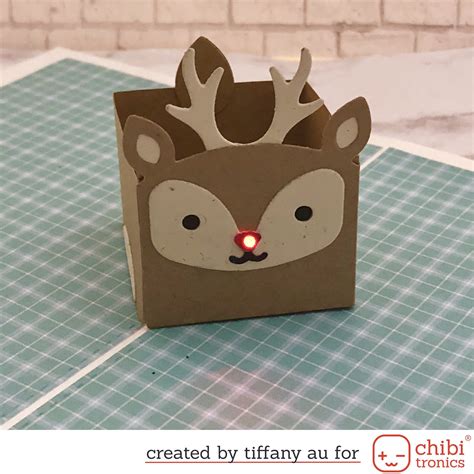 Light Up Reindeer Pop Up Card Chibitronics