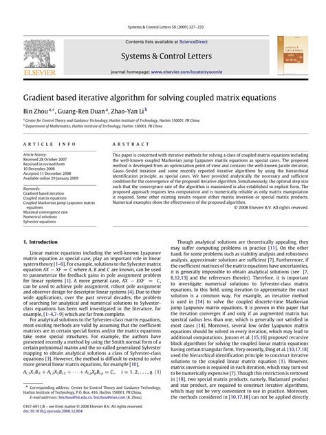 pdf gradient based iterative algorithm for solving coupled matrix equations dokumen tips