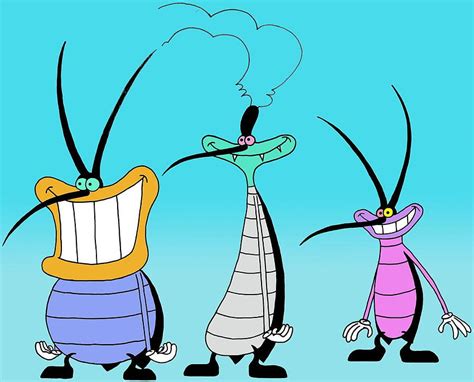 Oggy Happy Cockroaches Oggy And The Cockroaches Joey Marky Dee Dee And Background Hd Wallpaper
