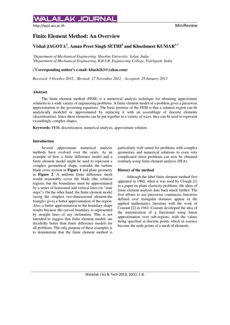 pdf finite element method an overview