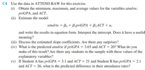 4 Use The Data In ATTEND RAW For This Exercise I Chegg