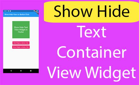 how to show or hide widgets programmatically in flutt