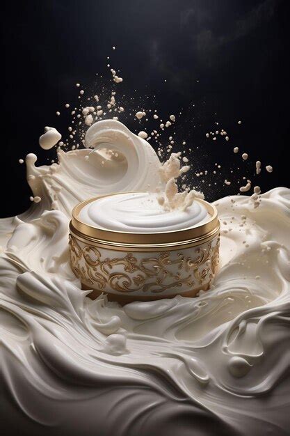 Premium Ai Image A Jar Of Whipped Cream Is Covered In Whipped Cream