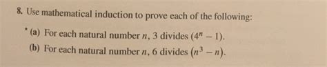 solved use mathematical induction to prove each of the