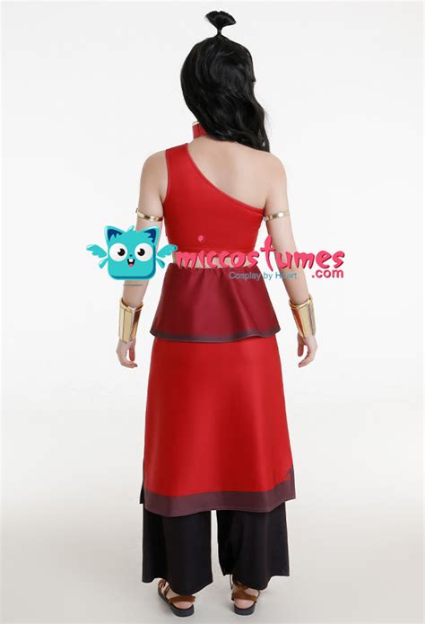 Avatar The Last Airbender Fire Nation Katara Traditional Folk Style Splited One Shoulder Short