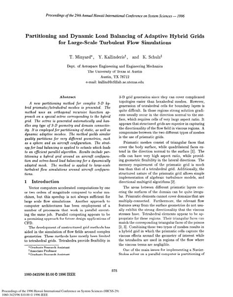 pdf partitioning and dynamic load balancing of adaptive hybrid gridsfor large scale turbulent