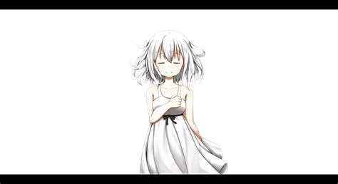 Safebooru 1girl Aoi Thomas Bangs Bare Arms Bare Shoulders Blush Breasts Closed Eyes Closed